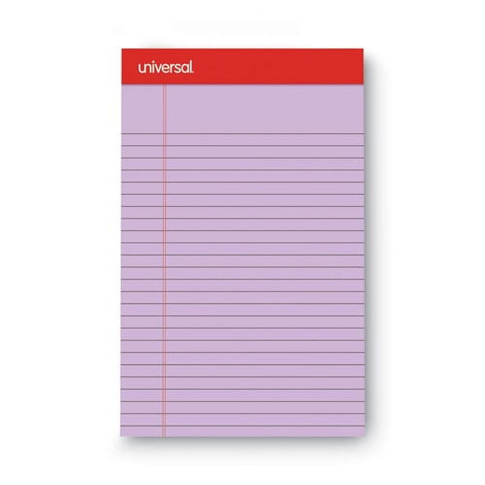 Colored Perforated Ruled Writing Pads, Narrow Rule, 50 Orchid 5 X 8 ...