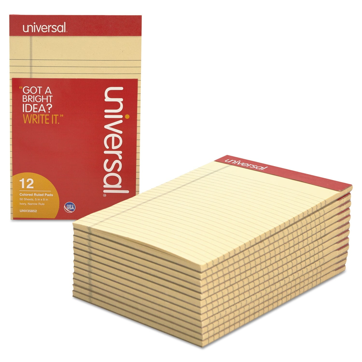 Ivory Colored Perforated Writing Pads, 5 x 8, Narrow Rule, 50 Sheets ...