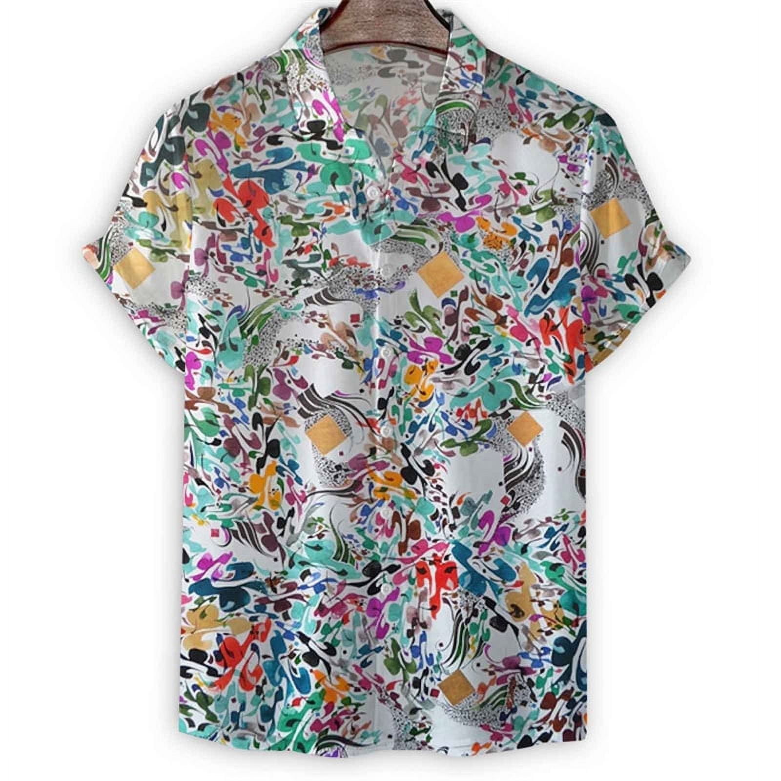 Colored Pigment Magma Shirt Men 3d Print Summer Vacation Hawaiian ...