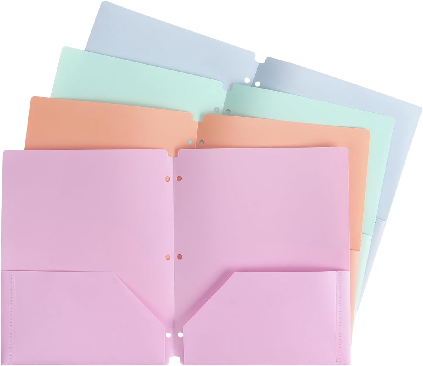 Colored Plastic Folders with Pockets Heavy Duty Two Pocket Folder 3 Ring Folders for Documents ...
