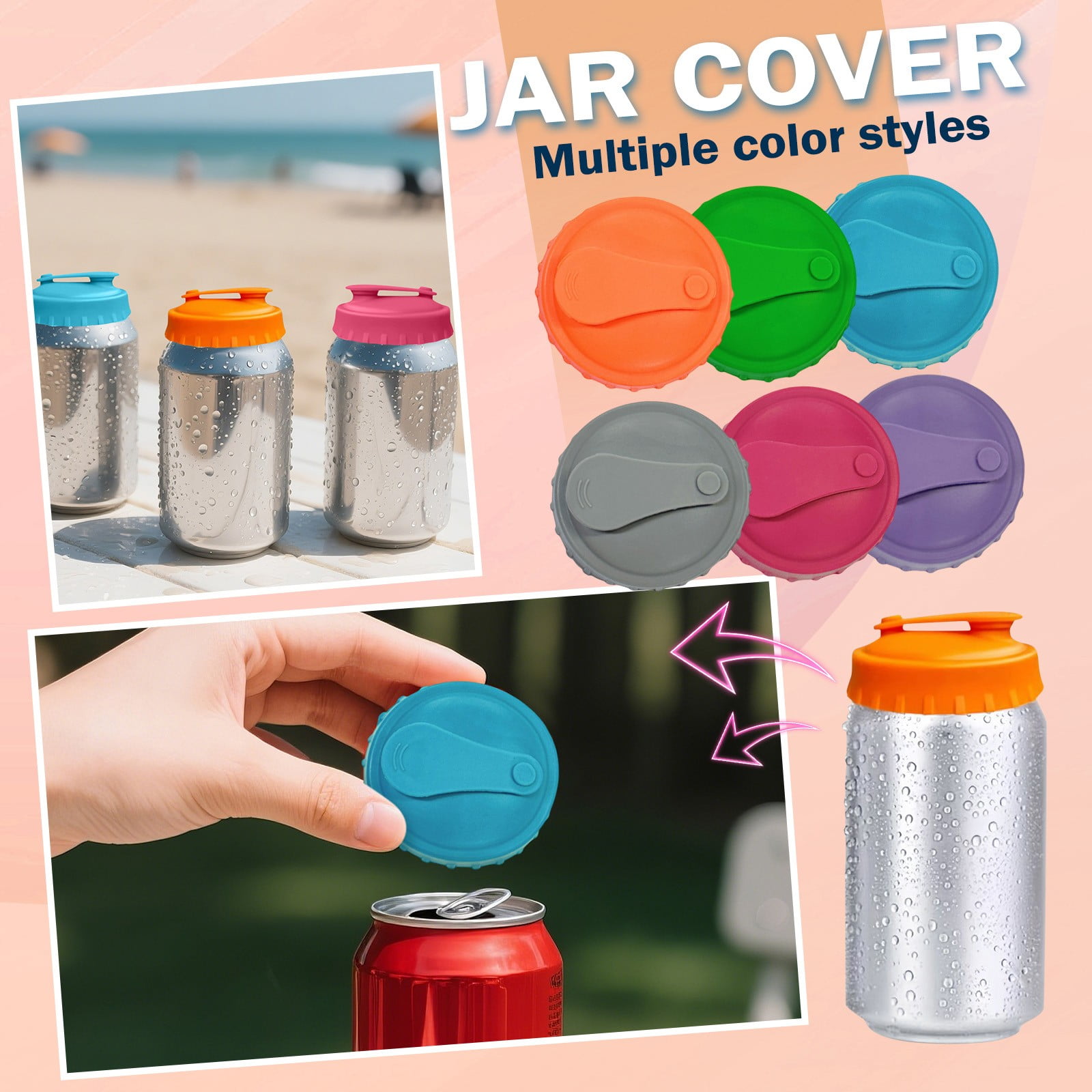 Colored Plastic Mason Jar Lids Fits Ball, Kerr & More - Wide Mouth ...