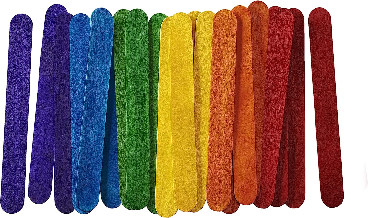 Colored Popsicle Sticks for Crafts - [100 Count] 6 Inch Jumbo Multi ...