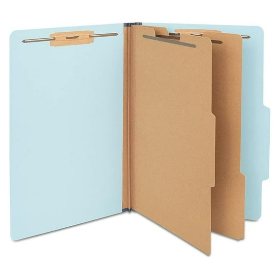 Colored Pressboard Classification Folders, Legal, 2 Partitions, Light ...