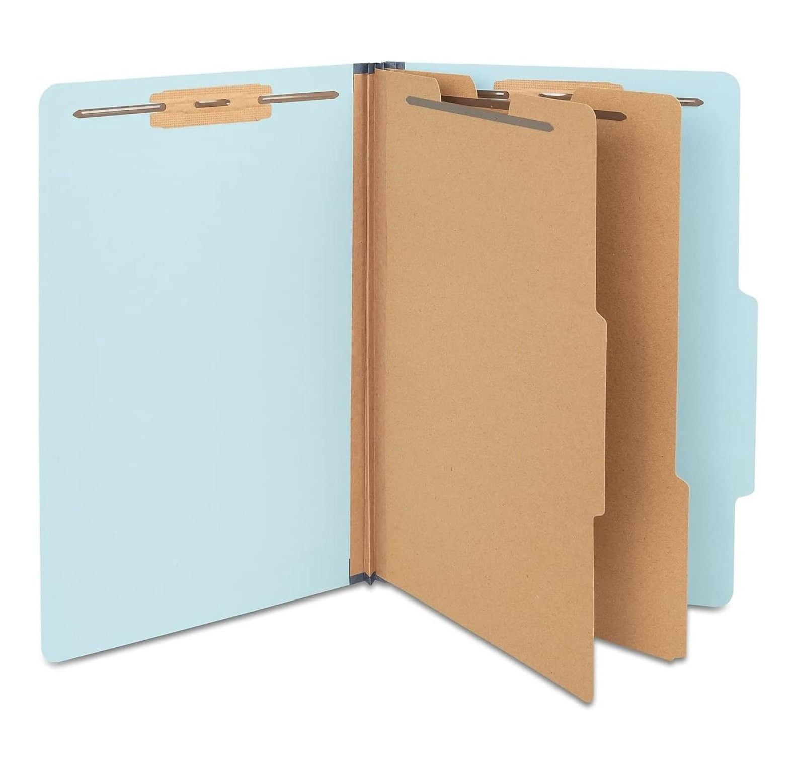Colored Pressboard Classification Folders, Legal, 2 Partitions, Light ...