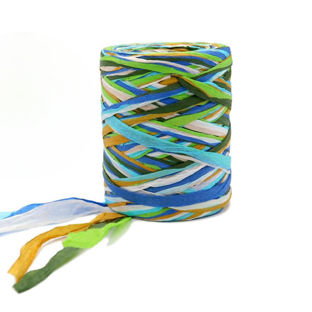 Colored Raffia Ribbon, 262ft Paper String Raffia Ribbon Craft Packing ...