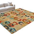 Colored Rings Area Rugs 5x7ft Abstract Retro Colorful Ring Brown ...