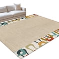 Colored Rings Large Area Rugs 6x9ft Abstract Retro Colorful Ring Linen ...