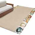 Colored Rings Washable Area Rugs 3'x5', Abstract Retro Colorful Ring ...