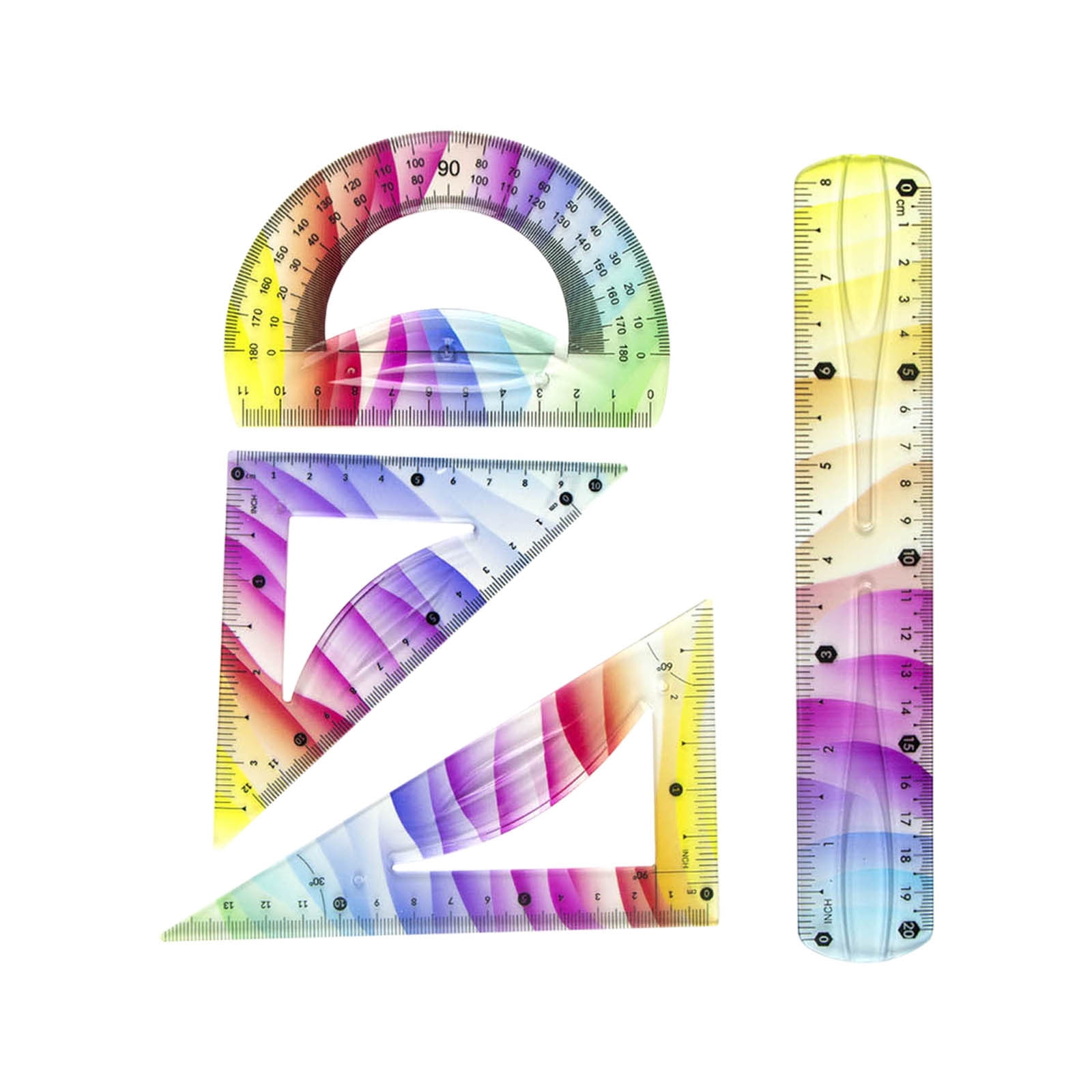 Colored Rulers 20cm Color Soft Ruler Set Plastic Flexible Bendable ...