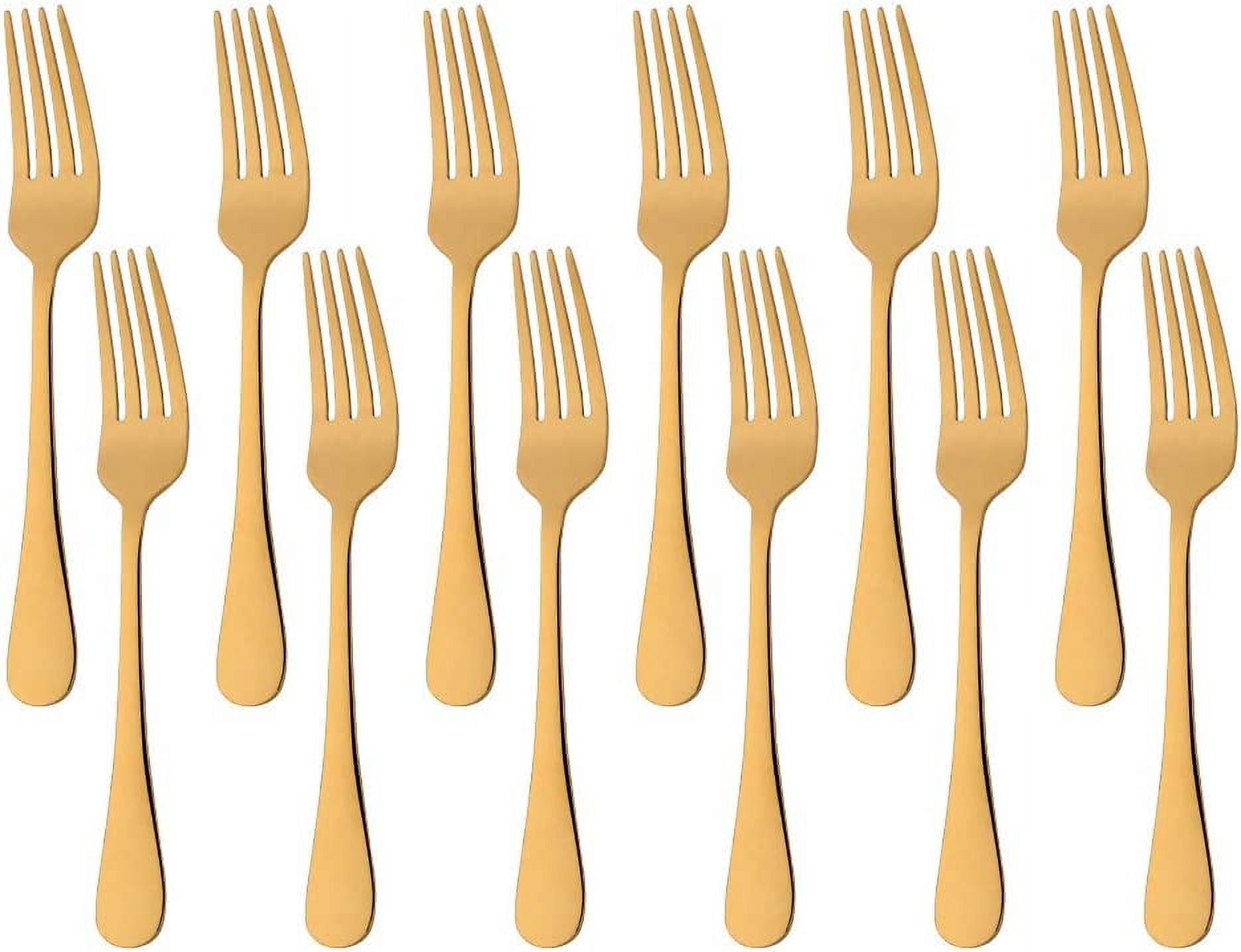 Colored Salad Forks Set of 12 - Small Dinner Forks 6.5-in Gold ...