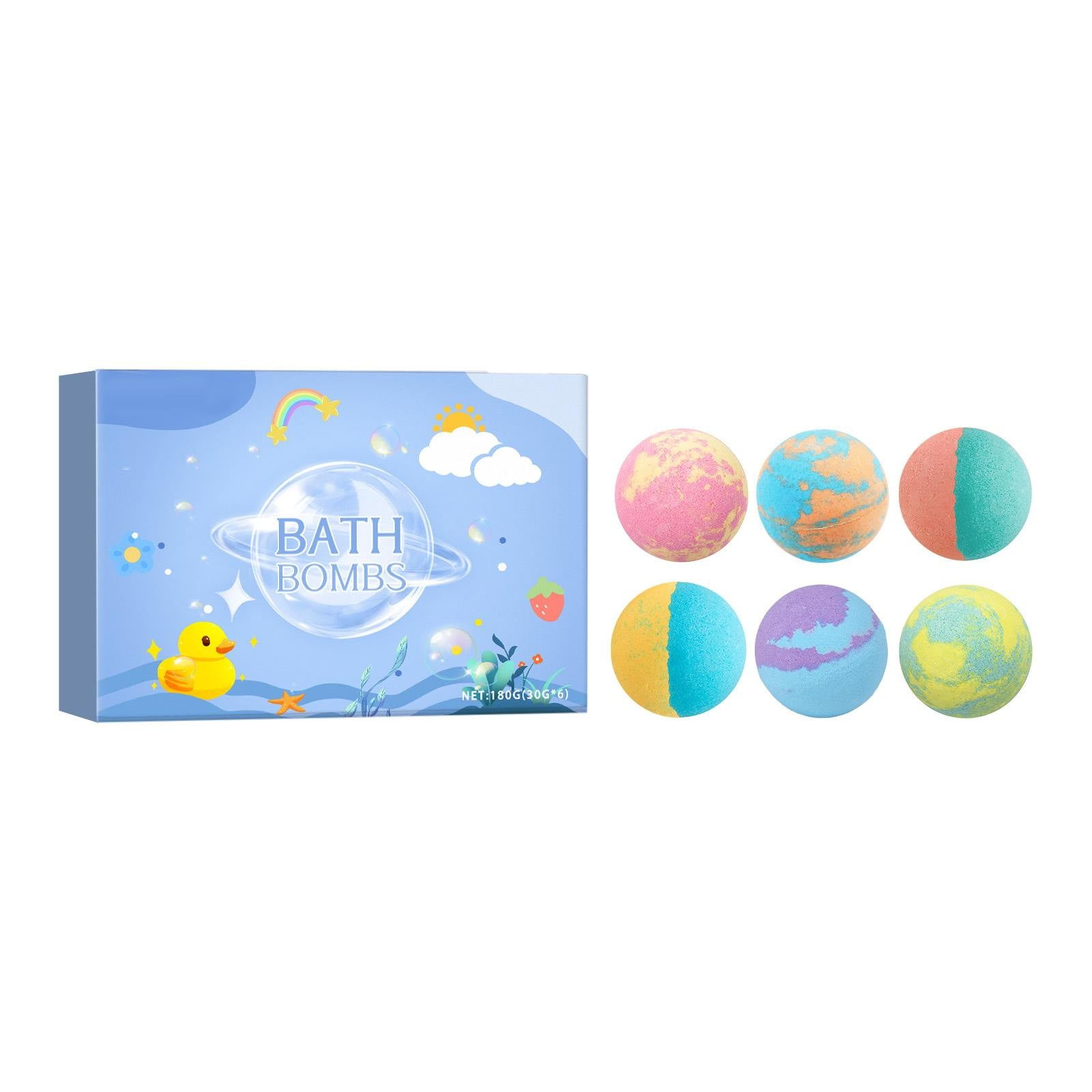 Colored Salt Bubble Shower Balls 6 Balls Box, Hilingoto 6Pcs Bath Bath ...