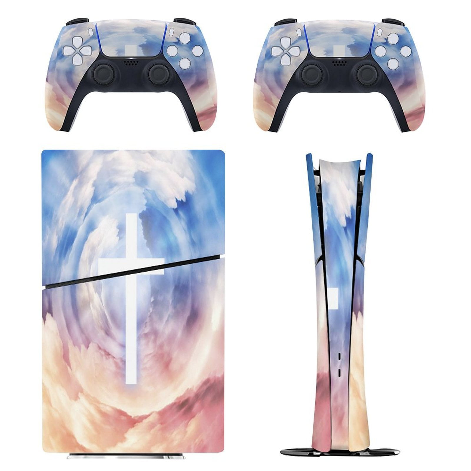 Colored Sky, Cross PS5/PS5 Slim Digital Disc Skin Sticker For Console ...