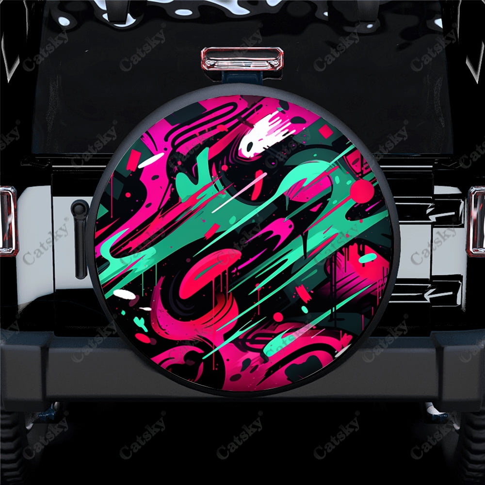 Colored Square Spiral Pattern Polyester Universal Spare Wheel Tire ...