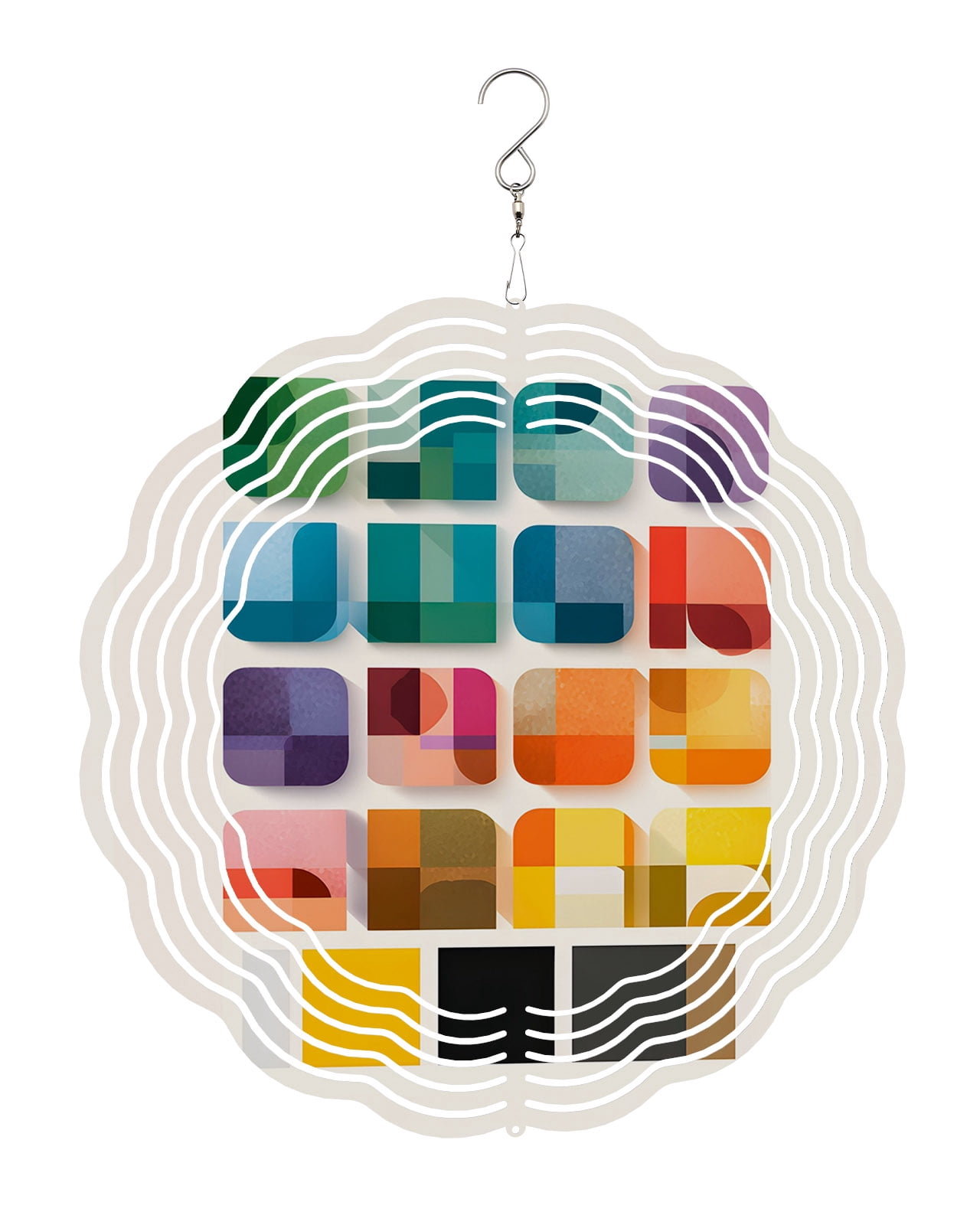 Colored Square Wind Spinner for Garden Yard 8In, Abstract Geometric ...