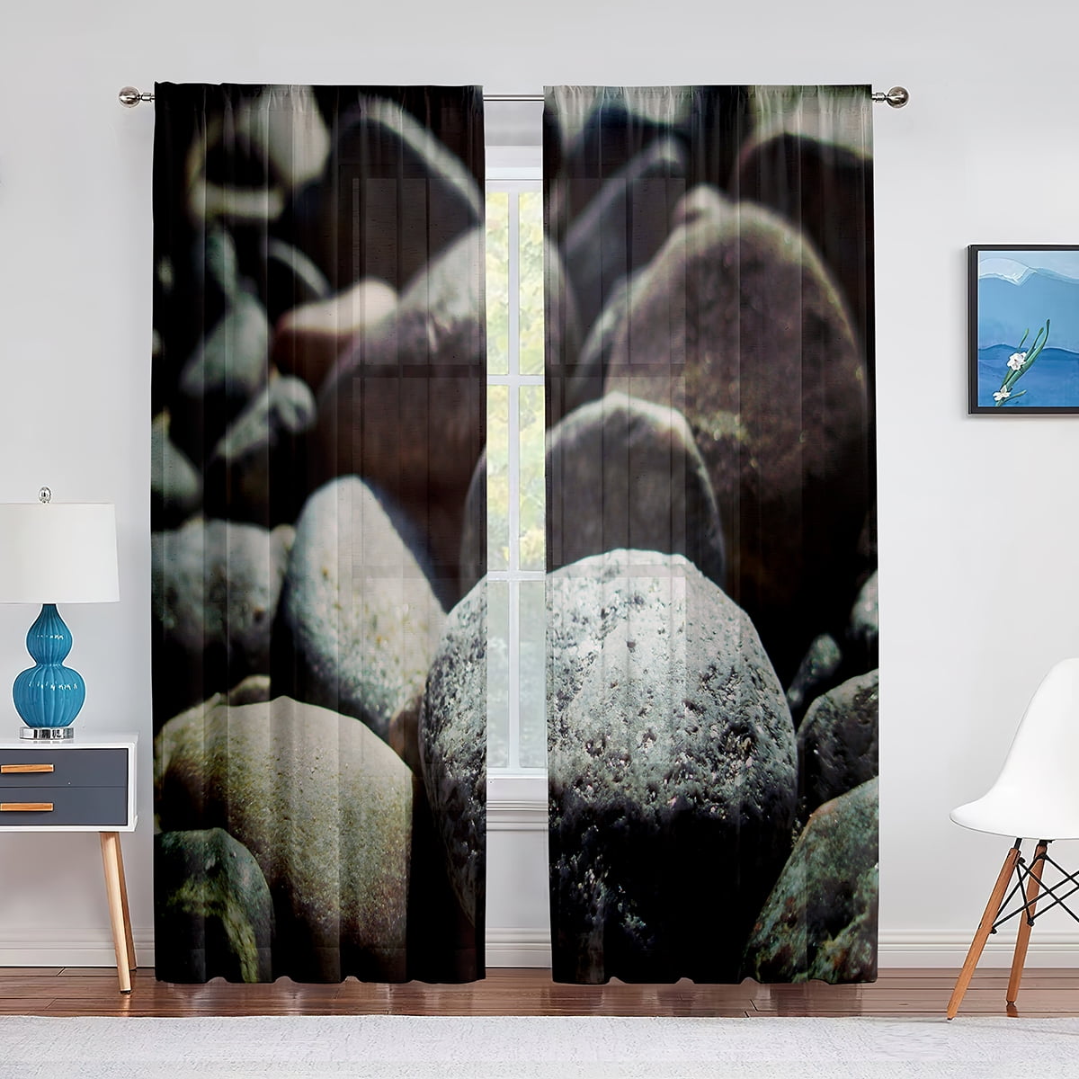 Colored St Wall Surface Texture Tulle Curtains for Living Room Kitchen ...