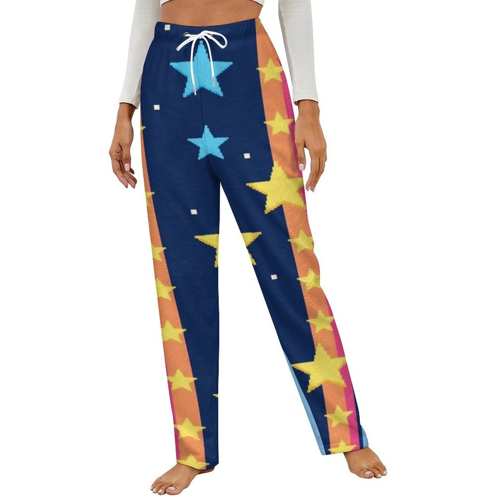 Colored Stars Pajamas Pants Women's Pajama Pants Home Sleepwear ...