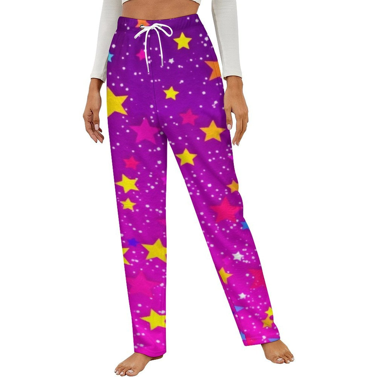 Colored Stars Pajamas Pants Women's Pajama Pants Home Sleepwear ...