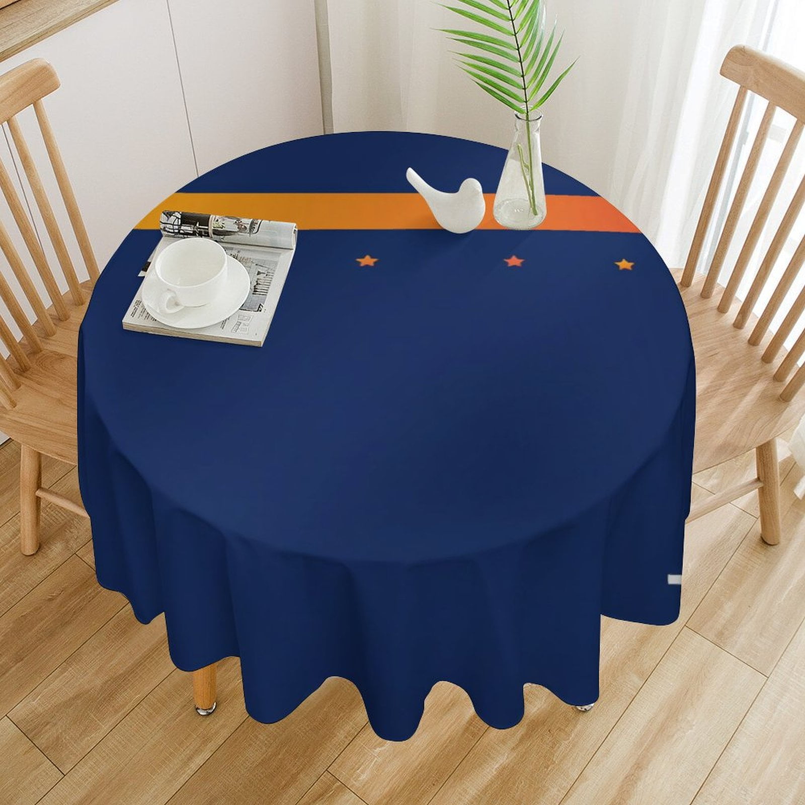 Colored Stars Round Polyester Tablelcoth Circular Table Cover,Multi ...