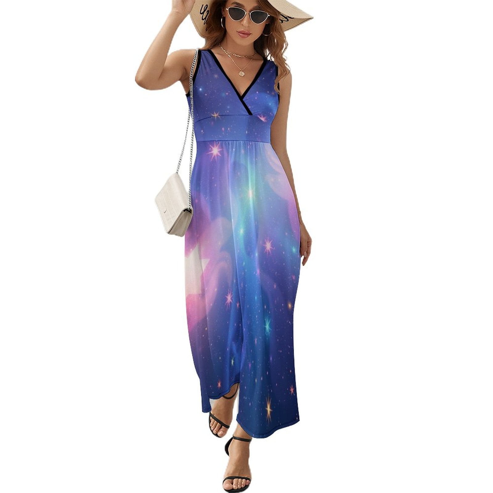 Colored Stars Sleeveless Luxury Evening Dress For Women Party Dress ...