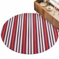 Colored Stripes 3.3ft Non Slip Round Area Rug Abstract Red White Black ...