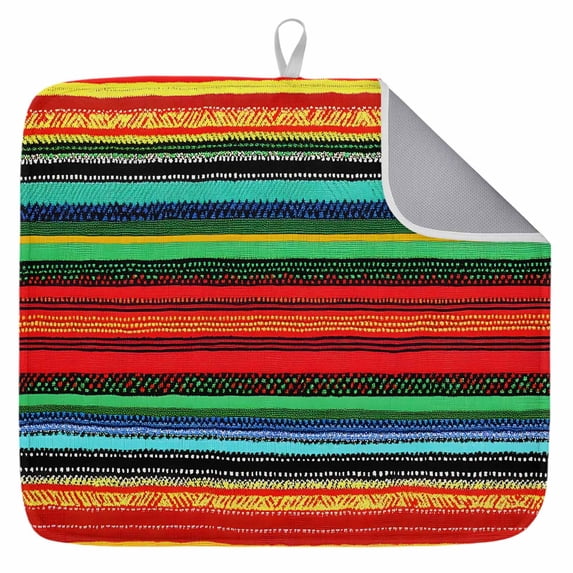 Colored Stripes Dish Drying Mat for Kitchen Counter,Abstract Striped ...