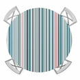 Colored Stripes Round Table Cover, Abstract Teal Pink Vertical Stripe ...