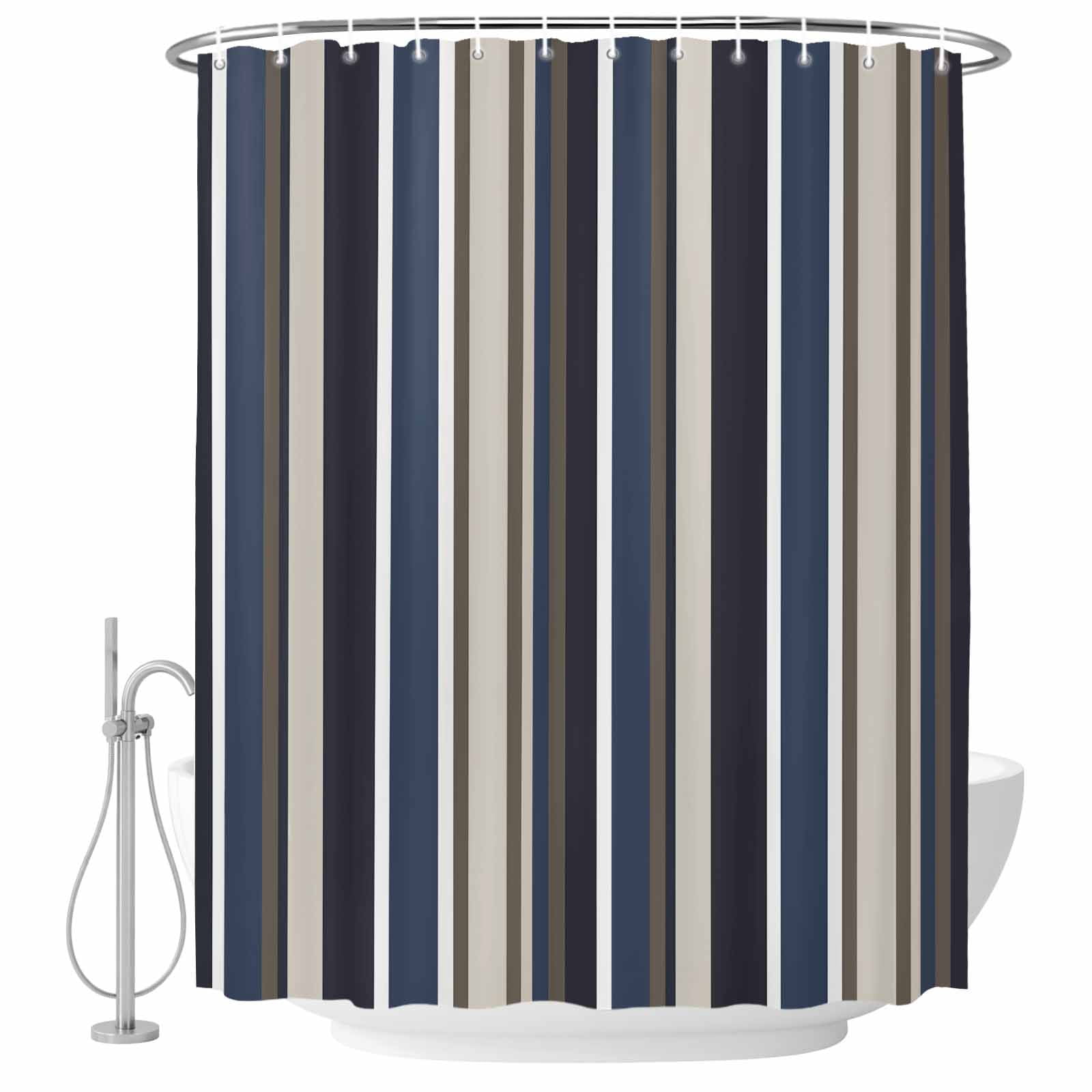 Colored Stripes Shower Curtain, Waterproof Shower Curtains for Bathroom ...