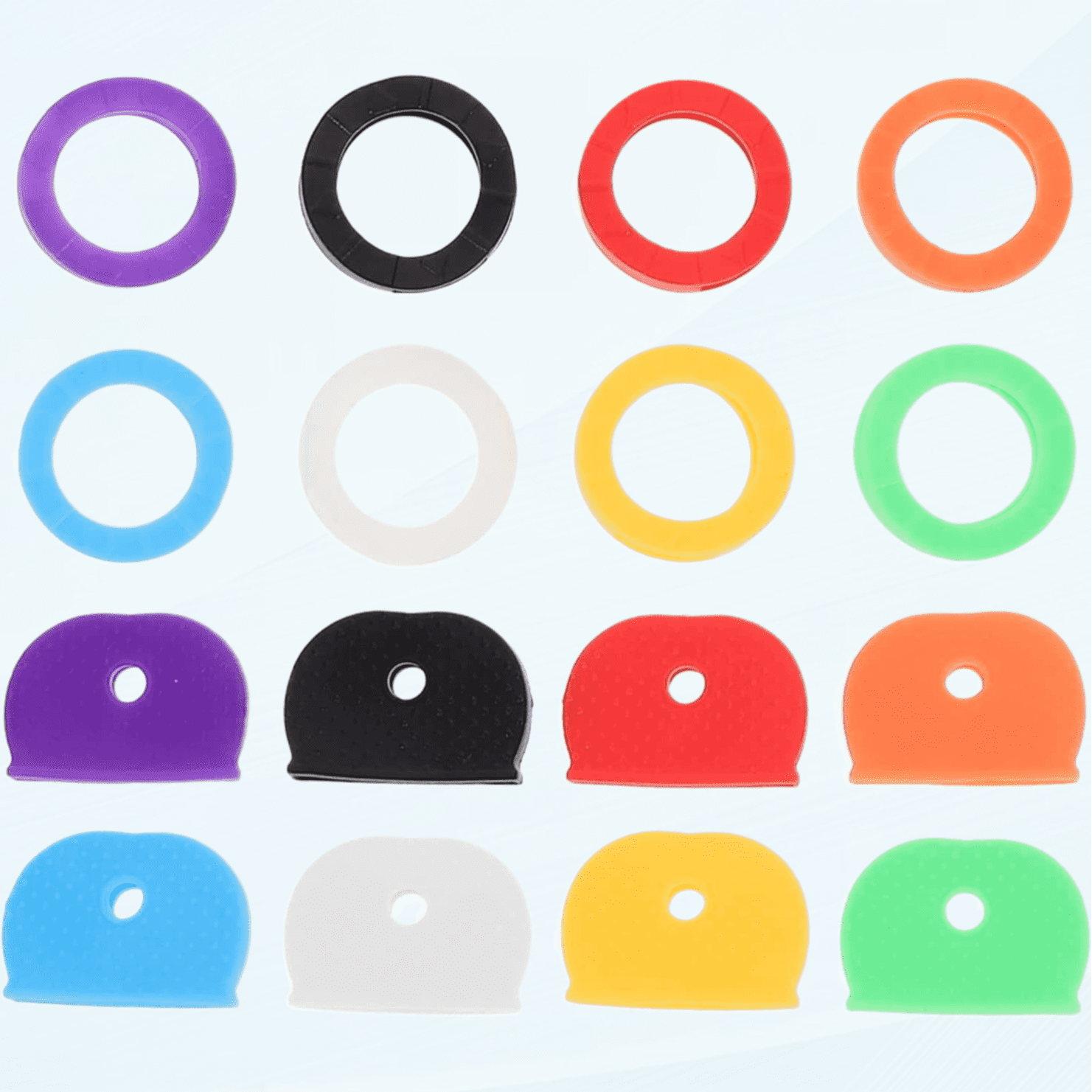 Colored Tabs 64Pcs Key Caps Covers Tags Set, Key Cap Key Ring Key ...