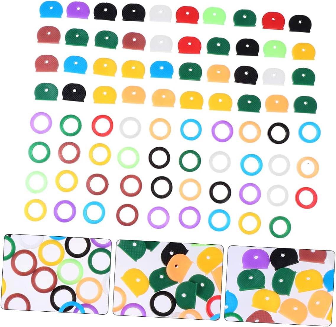 Colored Tabs 80pcs Key Chain Elastic PVC New Plastic (Export Grade ...