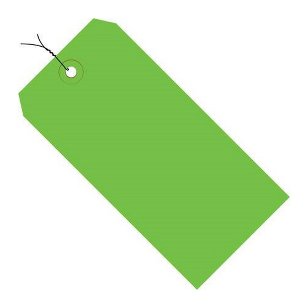 Colored Tags Pre-Wired Green 4 3/4" X 2 3/8" (1000 Per/Case) - Walmart.com