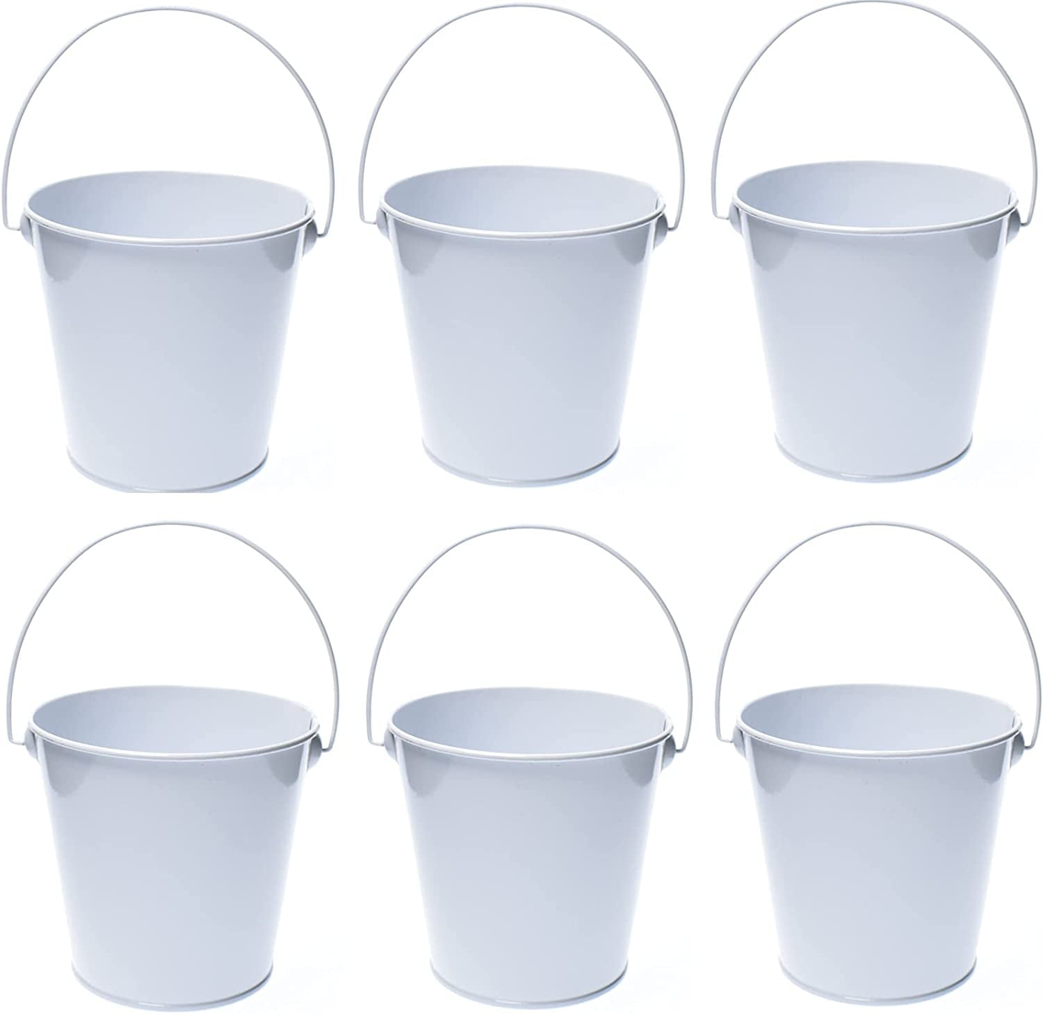 Colored Tin Buckets with Handle, 6 Pack 7.48 inch Galvanized Iron Pail ...