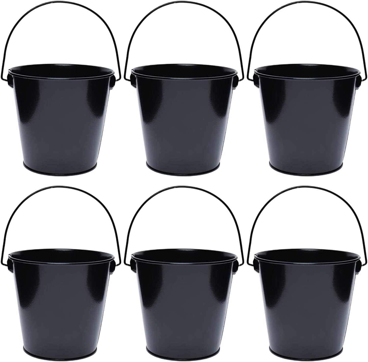 Colored Tin Buckets with Handle - 6 Pack Galvanized Iron Pail Buckets ...