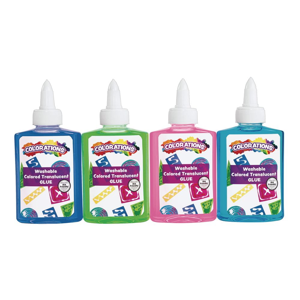 Colorations Colored Translucent Glue - Set of 4, 4oz. - Walmart.com
