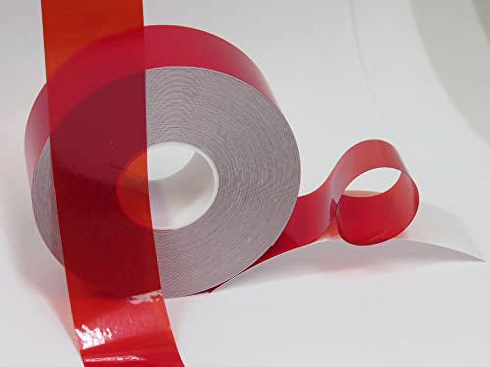 Colored Transparent Tape with Sticky Adhesive (Red, 3 inch x 25 feet ...