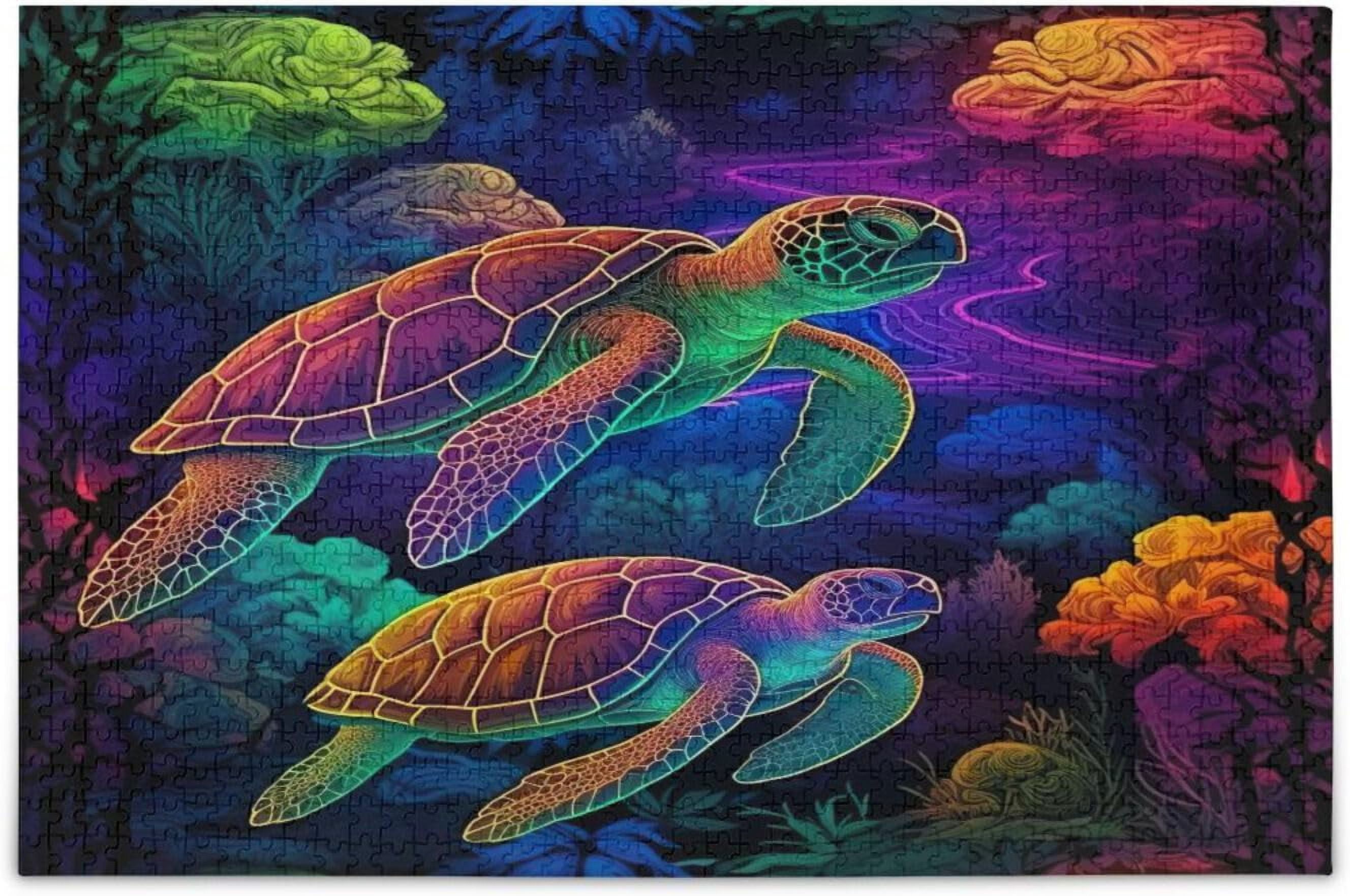 Colored Turtle Jigsaw Puzzles for Adults 1000 Pieces, Decompression ...