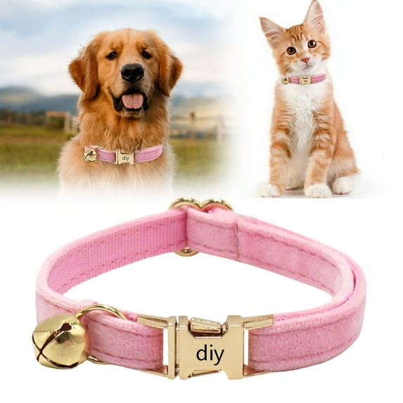 Colored Velvet Cat Collar Optional Tie Customized Engraved Collar For ...