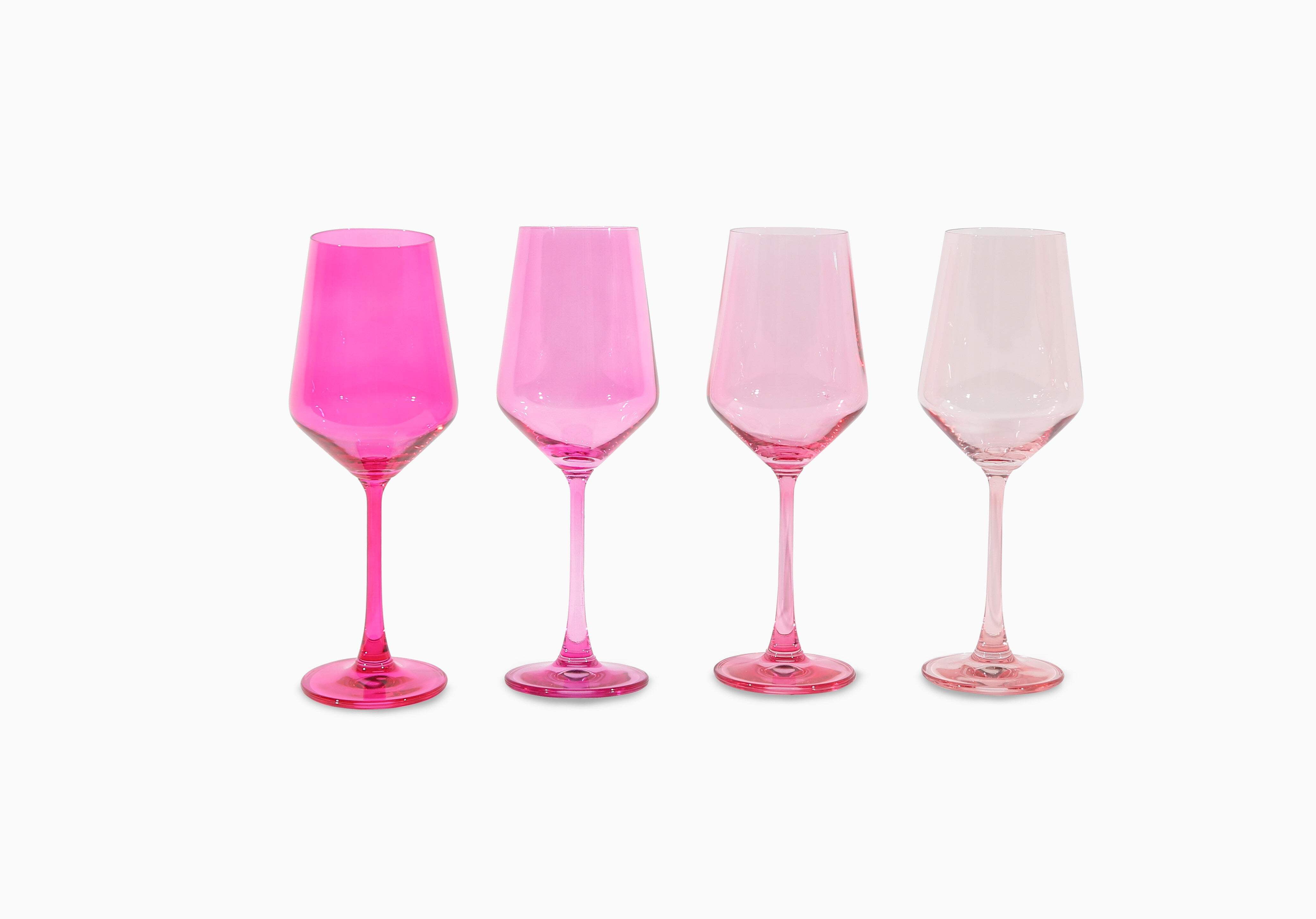 Colored Wine Glass Pink Ombre Set of 4 - Pink Lady Collection - Walmart.com