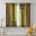 Colored Wood Grain Sheer Curtains 45 Inch Long 2 Panels, Orange Green ...