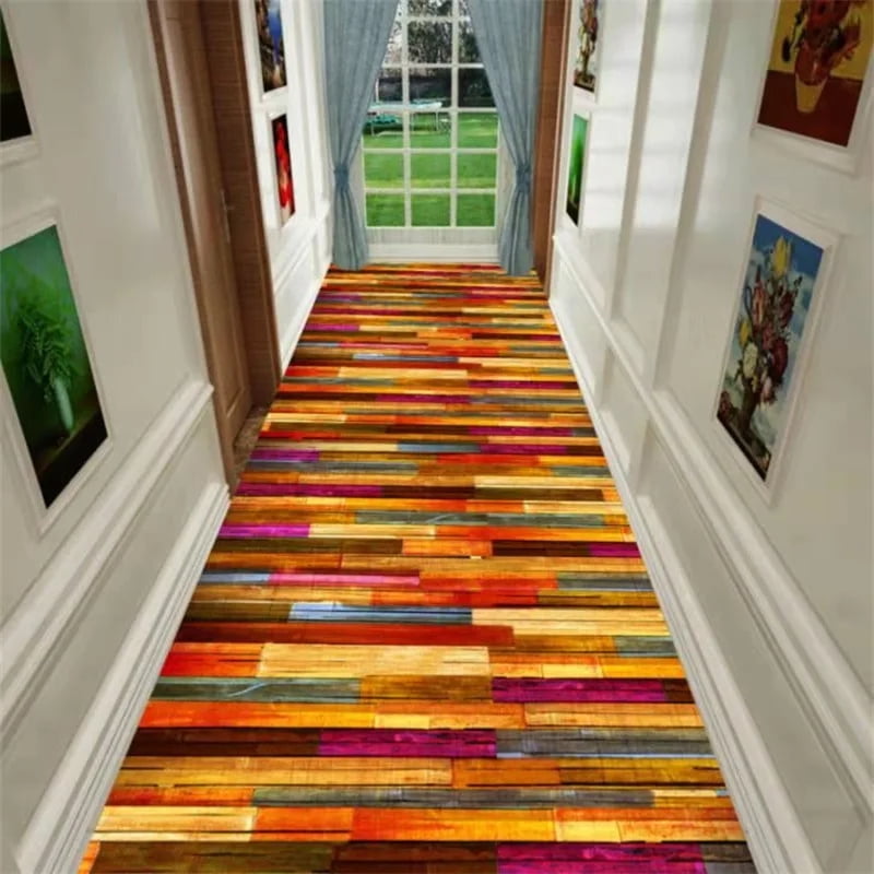 Colored Wooden Boards Carpet Wood Area Rugs Creative Home Bedroom r ...