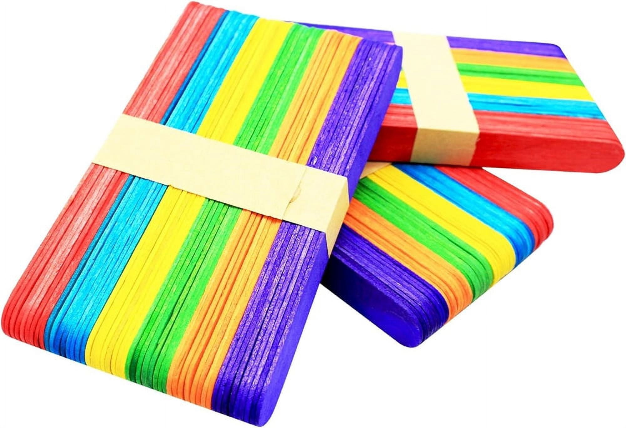 Colored Wooden Craft Sticks,4.5 in Wooden DIY Craft Sticks for Kids and ...
