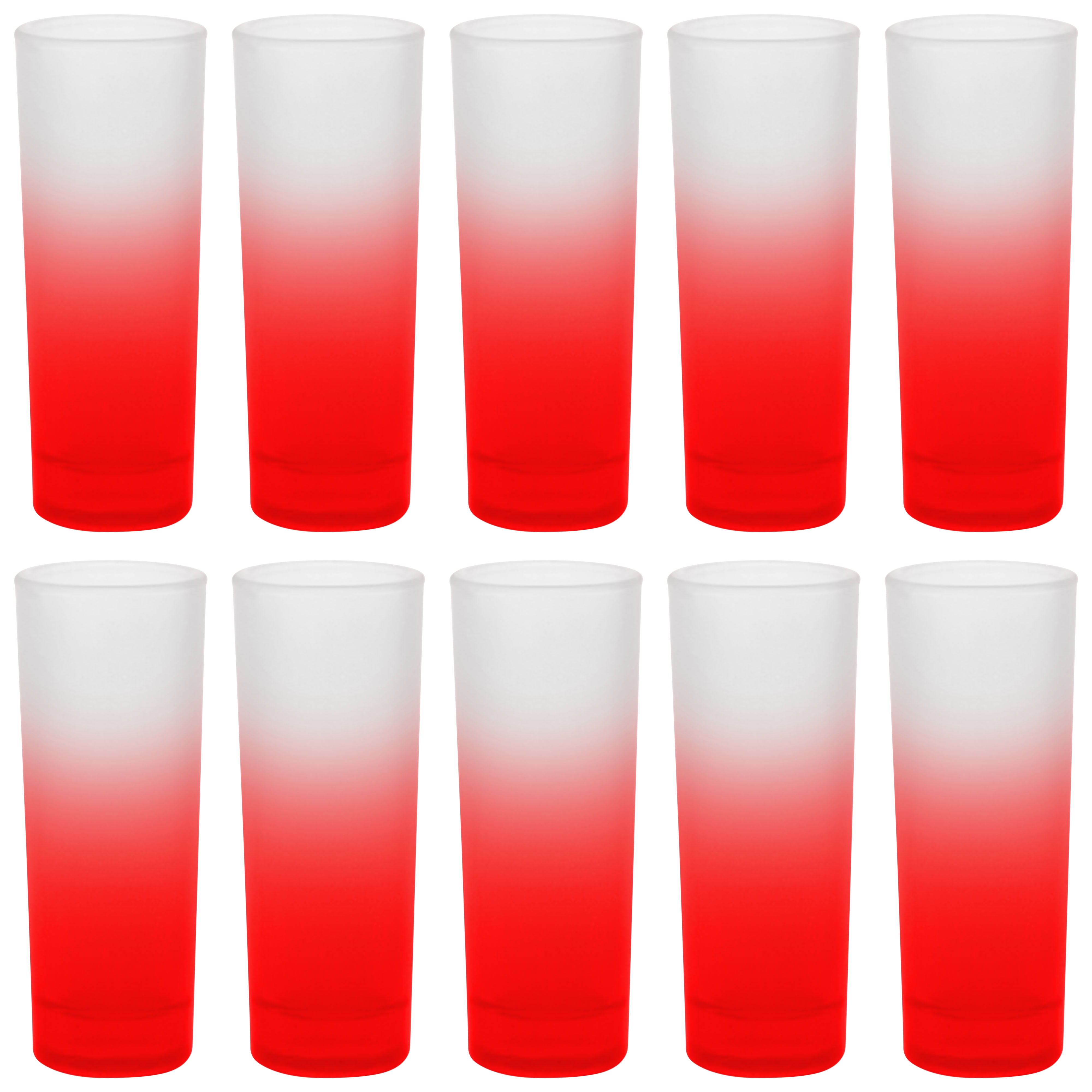 Colored and Frosted Tall Shot Glasses 2 oz. Set of 12, Bulk Pack ...