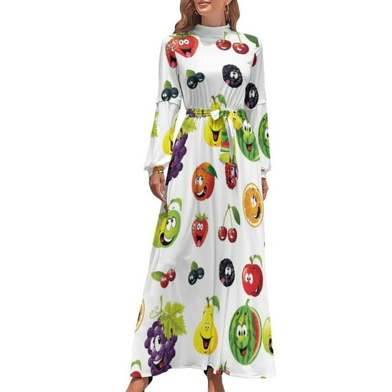 Colored funny Fruits with face Long Dress dress for woman women's ...