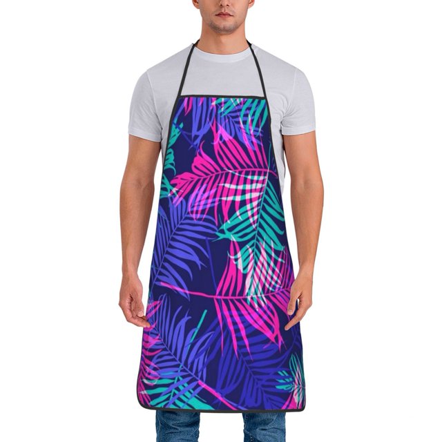 Colored leaves Flower Tropical plants Aprons for Women Men Waterproof ...