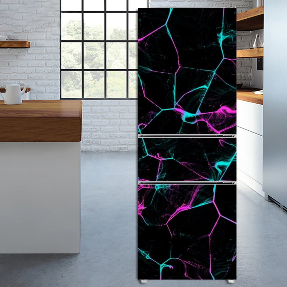 Colored marble pattern self-adhesive refrigerator sticker decorative ...