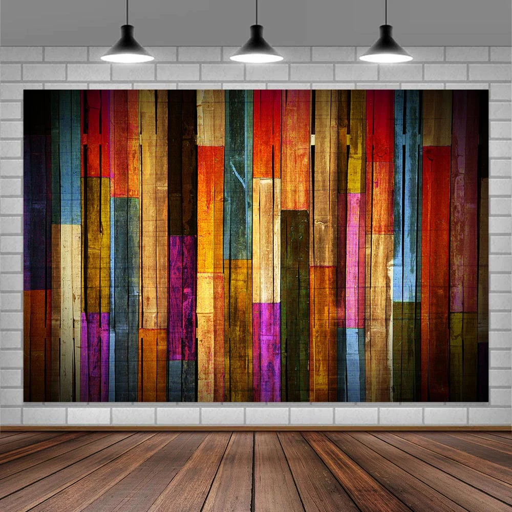 Colored wood panels Photography Background,Retro Backdrop Party Event ...