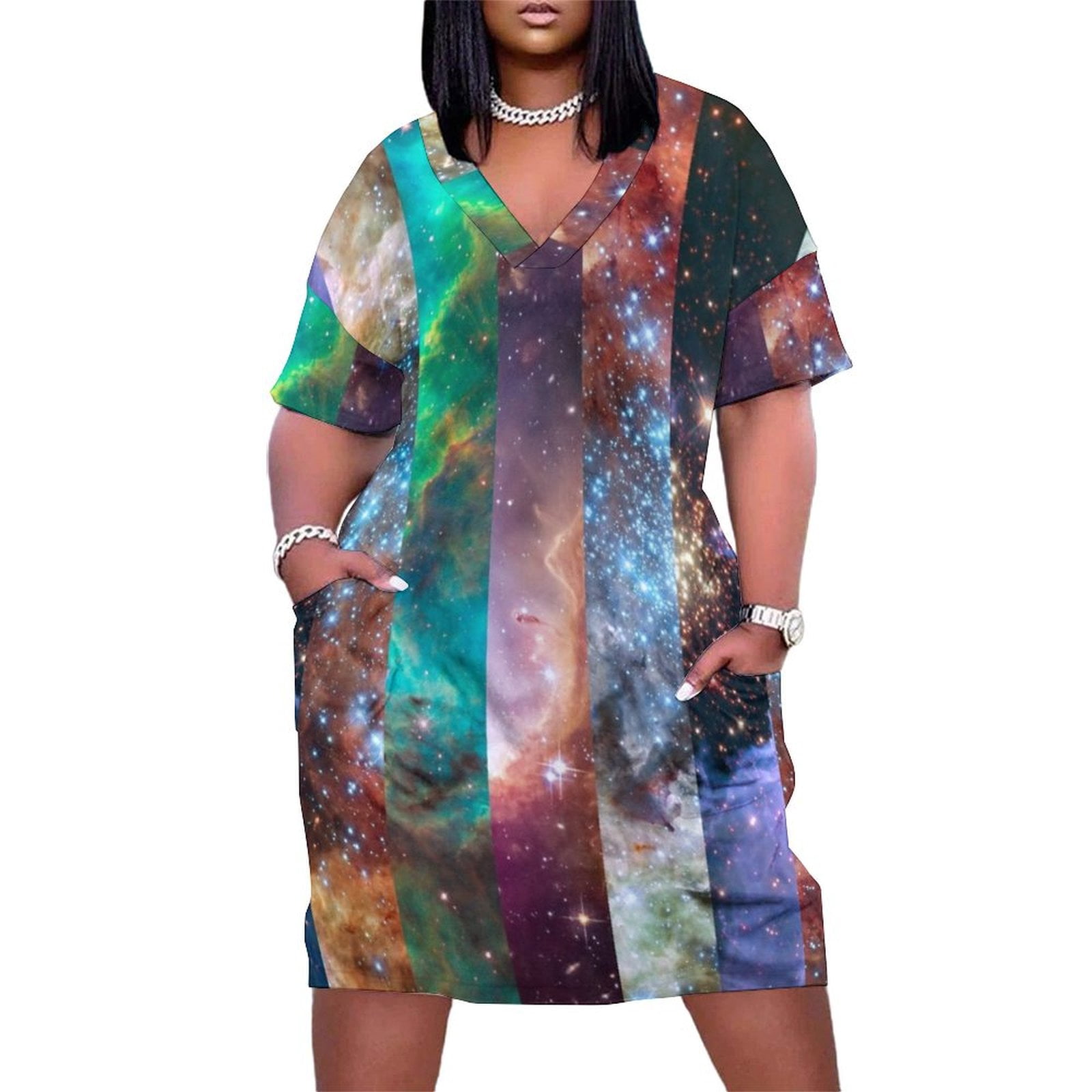 Colores del universo vestido suelto con bolsillos vestido de verano ...
