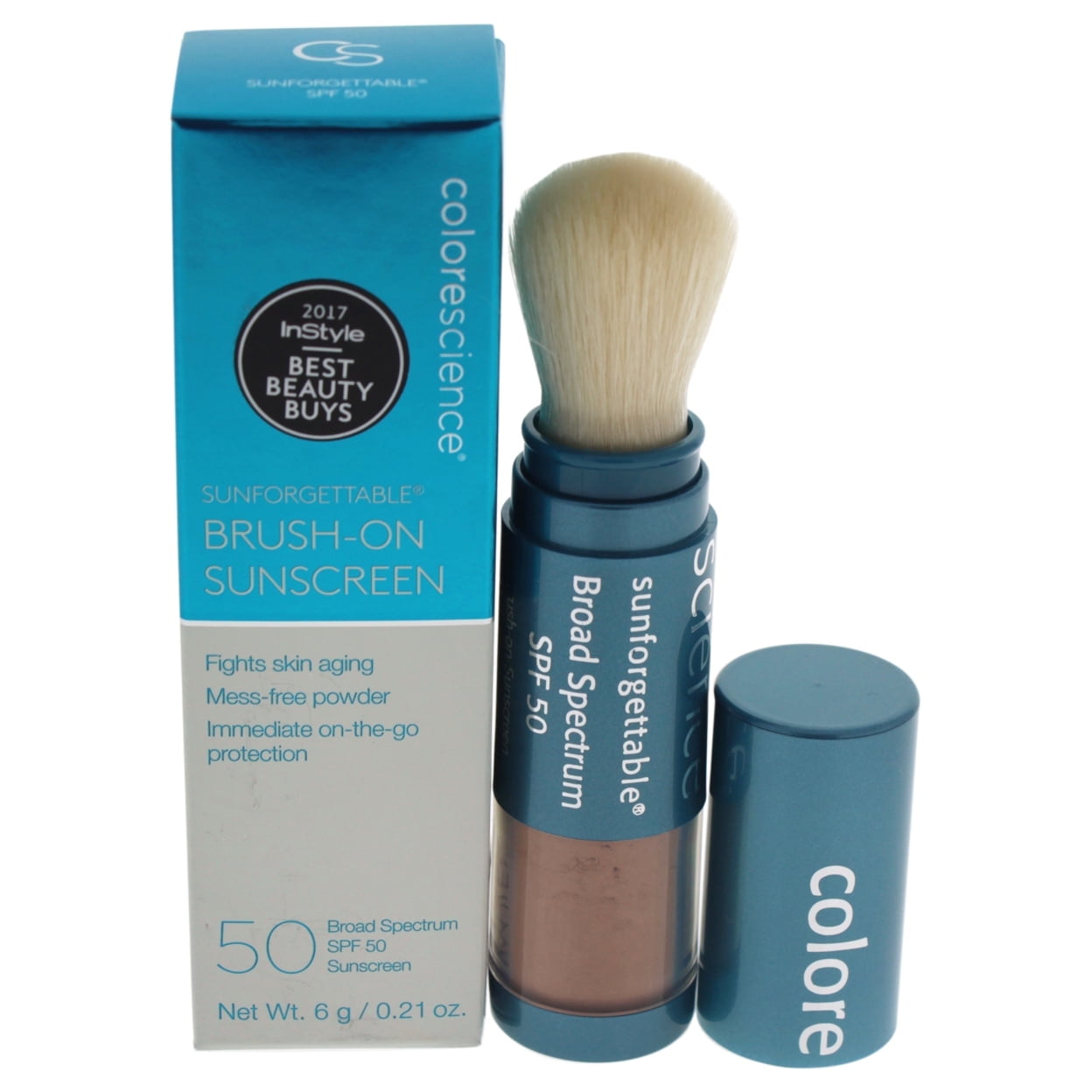 Colorescience Sunforgettable Brush-On Sunscreen Spf 50, 0.21 Oz ...