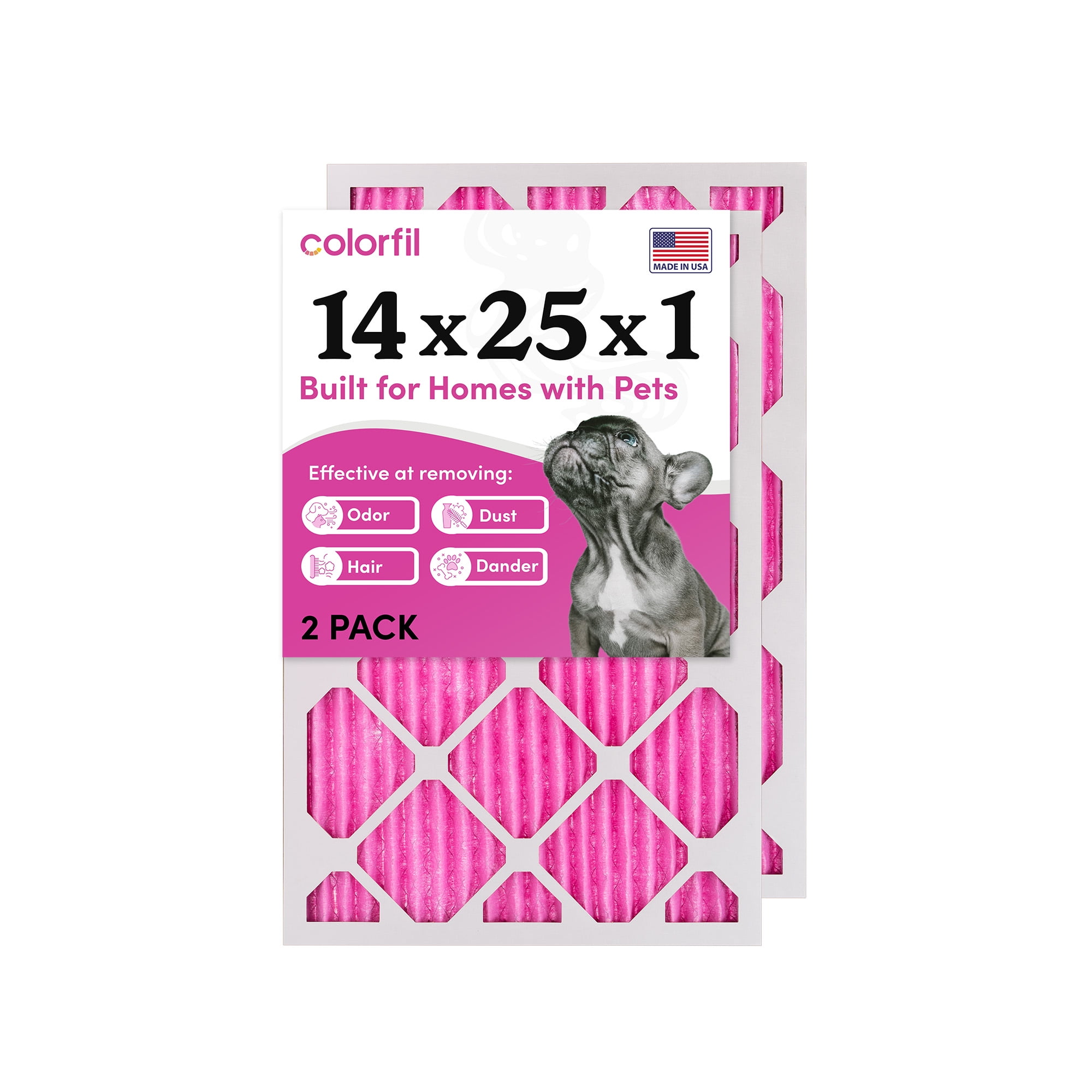 Colorfil 14x25x1 Odor Removal and Color Changing Pleated AC Furnace Air ...