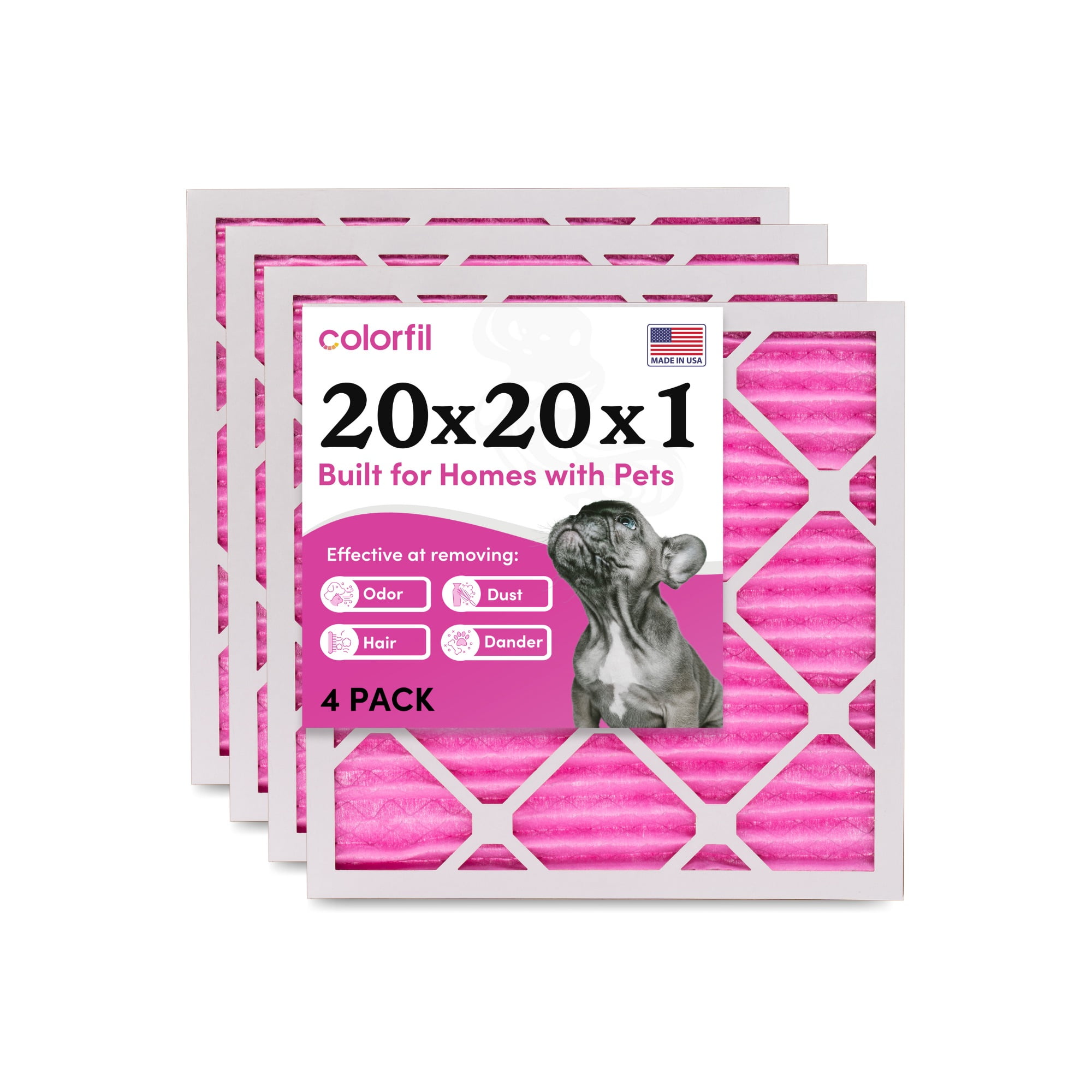 Colorfil 20x20x1 Odor Removal and Color Changing Pleated AC Furnace Air ...