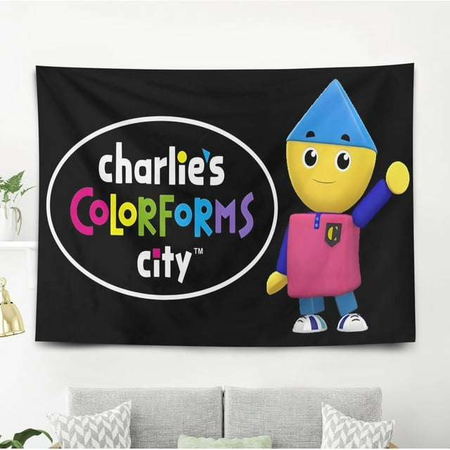 Colorforms City 0f Charlie Pattern Wall Hanging 50*60 Inches High ...